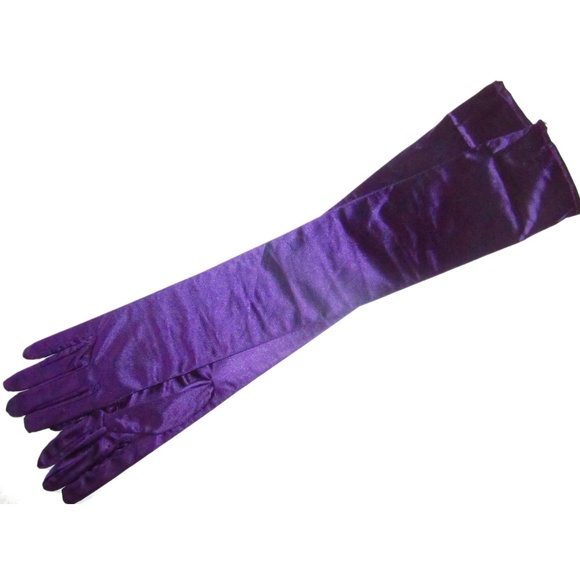 Accessories | 22 Opera Length Long Satin Dress Gloves Purple | Poshmark